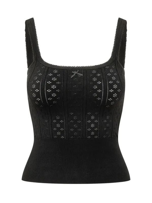 JW Anderson J. W. Anderson Pointelle Mini Tank Top - Black