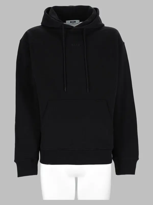 MSGM 100% Cotton Crewneck Sweatshirt - Black