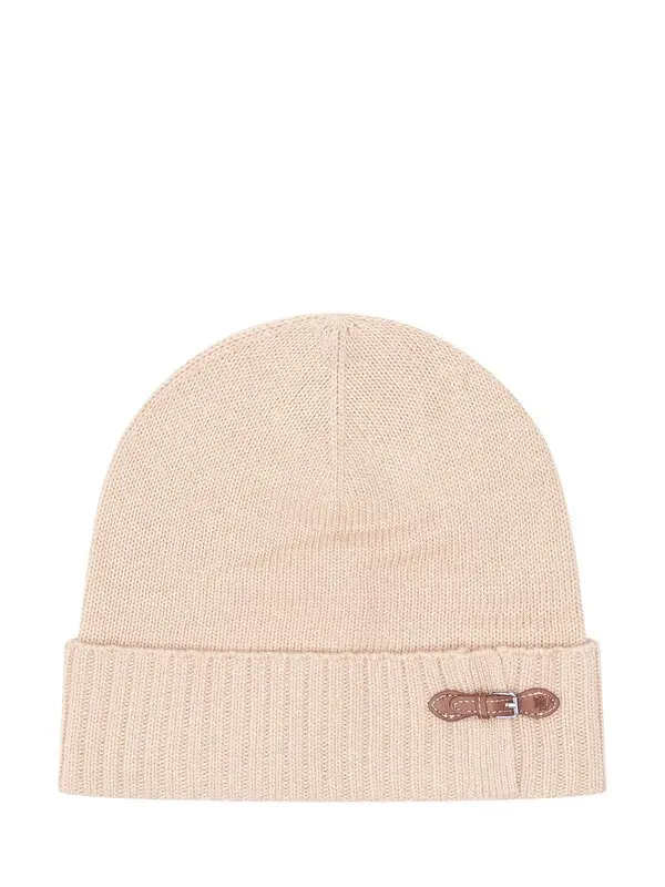 Ralph Lauren Buckle Knit Hat - Camel