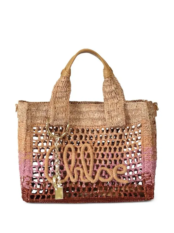 Chloé Summer Banana Woven Tote Bag