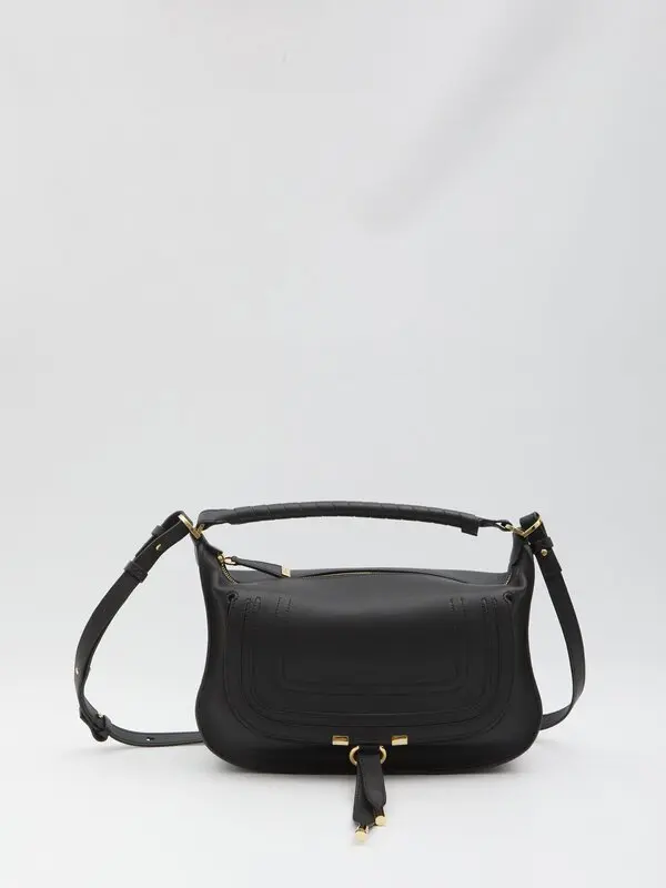Chloé Marcie Leather Shoulder Bag - Black