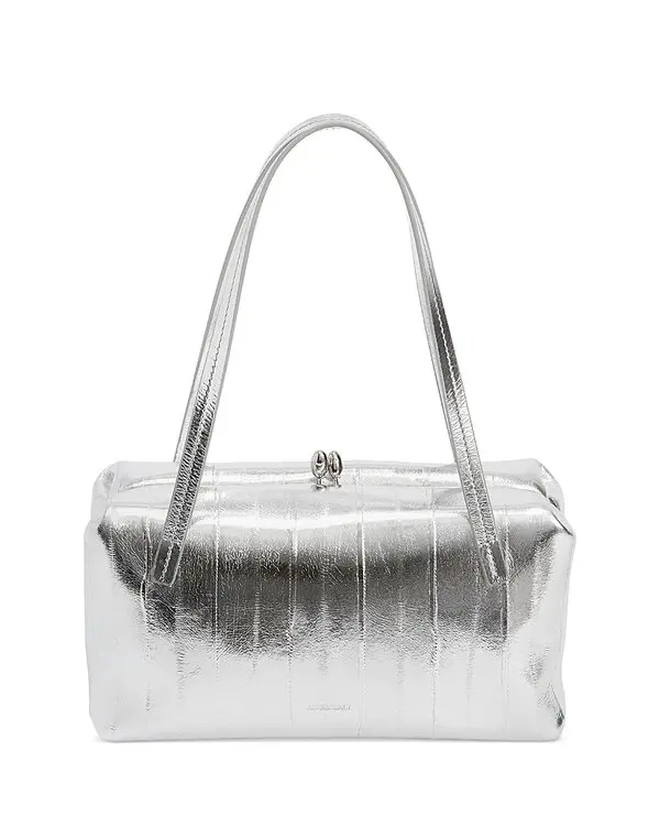 JIL SANDER Goji Pillow Small Metallic Leather Shoulder Bag