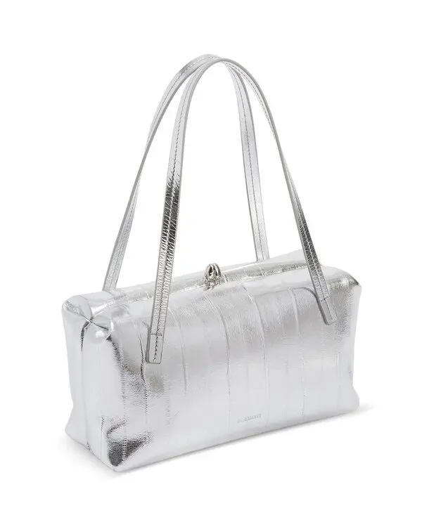 JIL SANDER Goji Pillow Small Metallic Leather Shoulder Bag