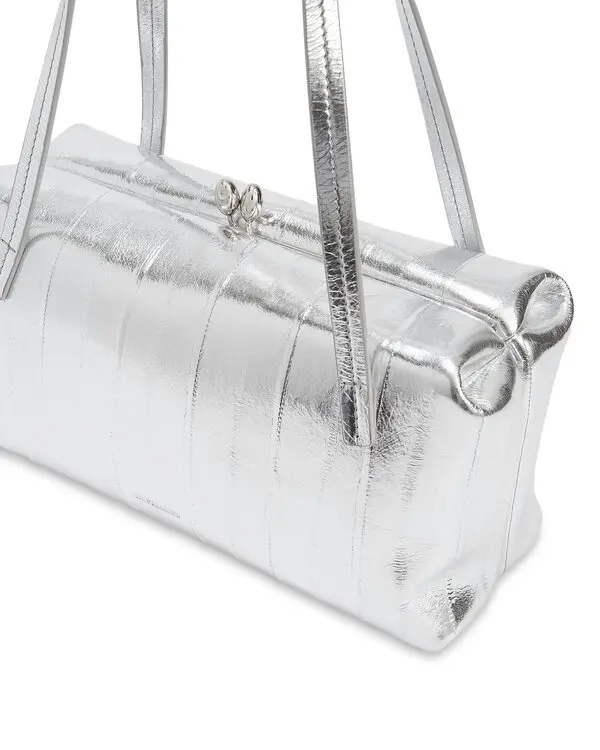 JIL SANDER Goji Pillow Small Metallic Leather Shoulder Bag