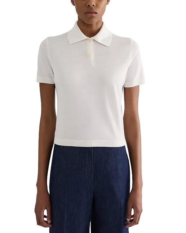 JIL SANDER Wool Knit Polo Tee - Piuma