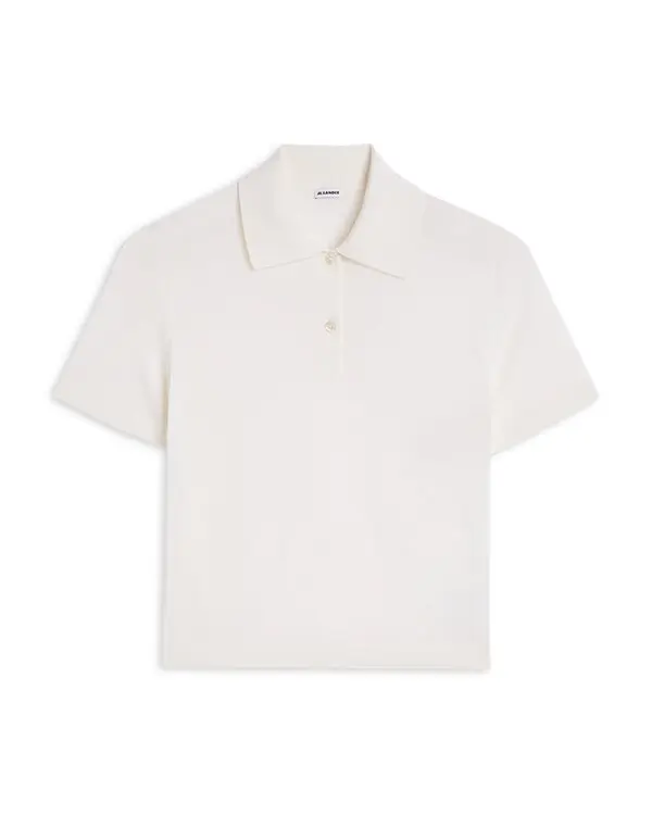 JIL SANDER Wool Knit Polo Tee - Piuma