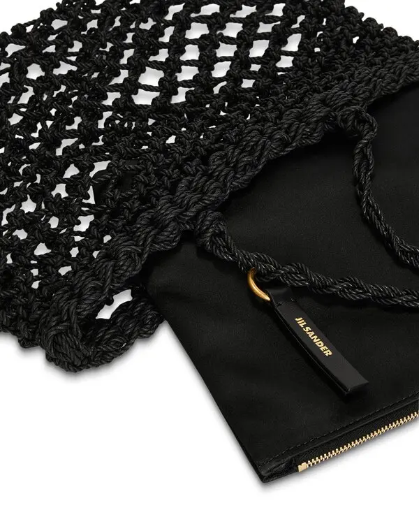 JIL SANDER Tangle Crochet Shoulder Bag