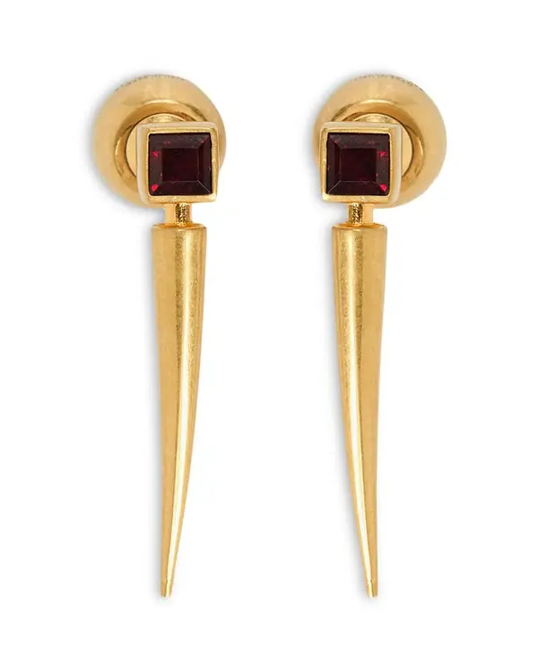 JIL SANDER Garnet Spiked Drop Earrings