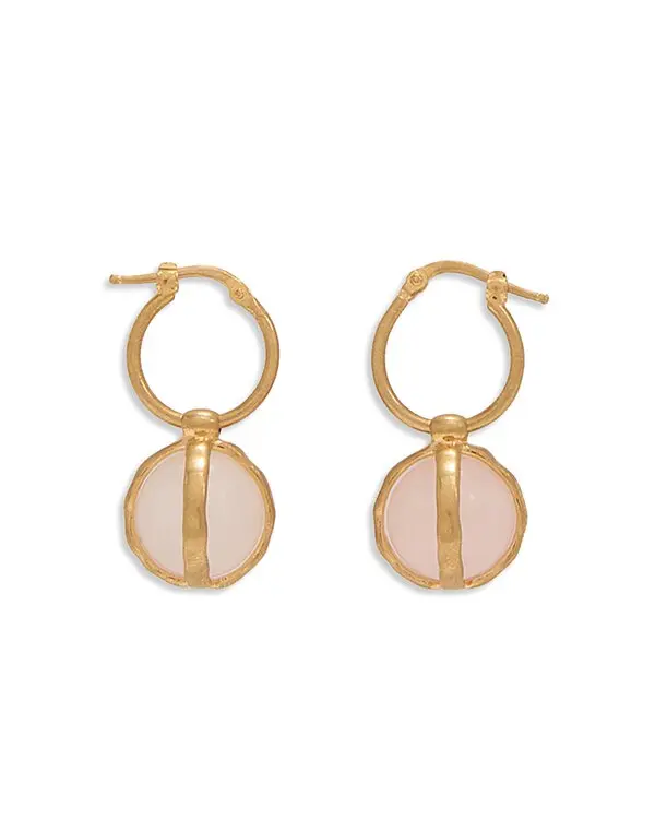 JIL SANDER Rose Quartz Charm Hoop Earrings