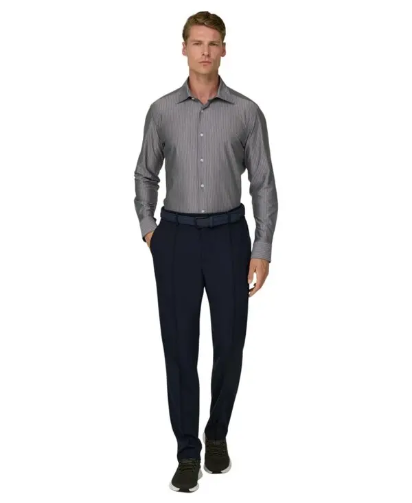 Boggi Milano Striped Japanese Jersey Regular Fit Polo Shirt - Navy Blue