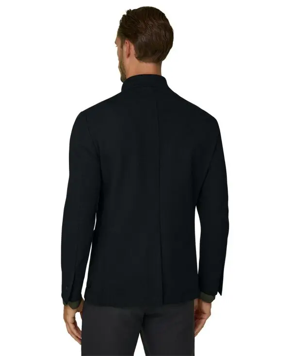 Boggi Milano Diagonal Wool Blend B Tech Blazer - Black
