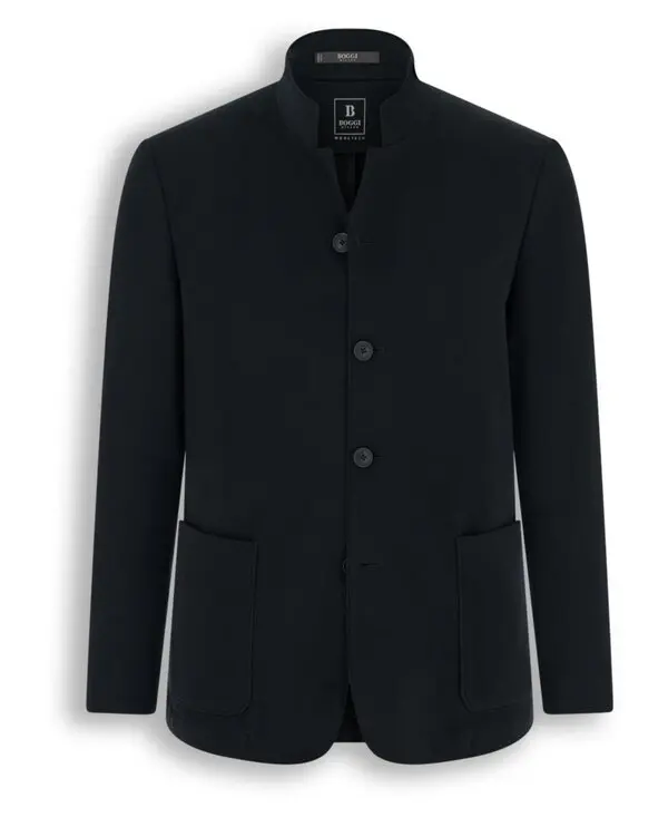 Boggi Milano Diagonal Wool Blend B Tech Blazer - Black
