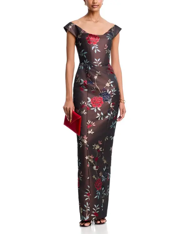SAU LEE Joanna Jacquard Bodycon Gown