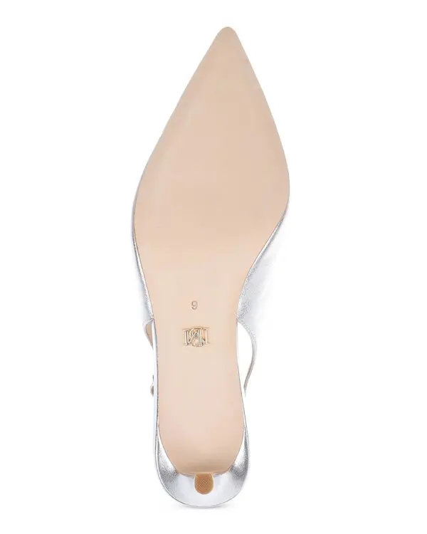 Badgley Mischka Ruthie Ii Patent Leather Slingback Pumps - Silver Metal