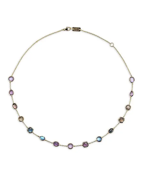 Ippolita 18k Yellow Gold Lollipop Mixed Gemstone Bezel Link Collar Necklace, 16-18 - Mistero