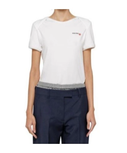 Miu Miu Petit Bateau X Stretch Jersey Regular T-shirt - White