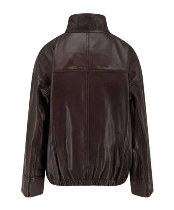 RÓHE Long-sleeved Leather Jacket - Black