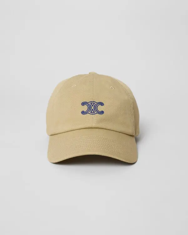 Celine Triomphe Richelieu Cap In Light Cotton Twill