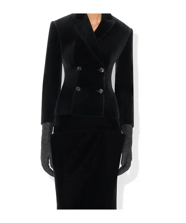Alaïa Cotton Velvet Double-breasted Jacket