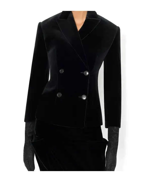 Alaïa Cotton Velvet Double-breasted Jacket
