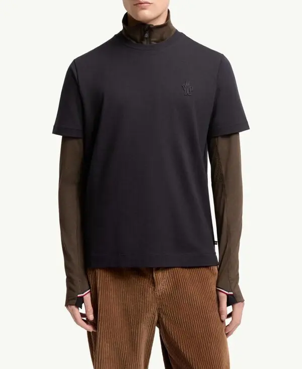 Moncler Logo Patch Cotton Blend T-shirt