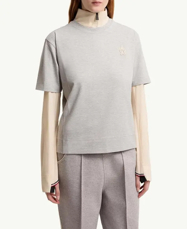 Moncler Logo Patch Cotton Blend T-shirt