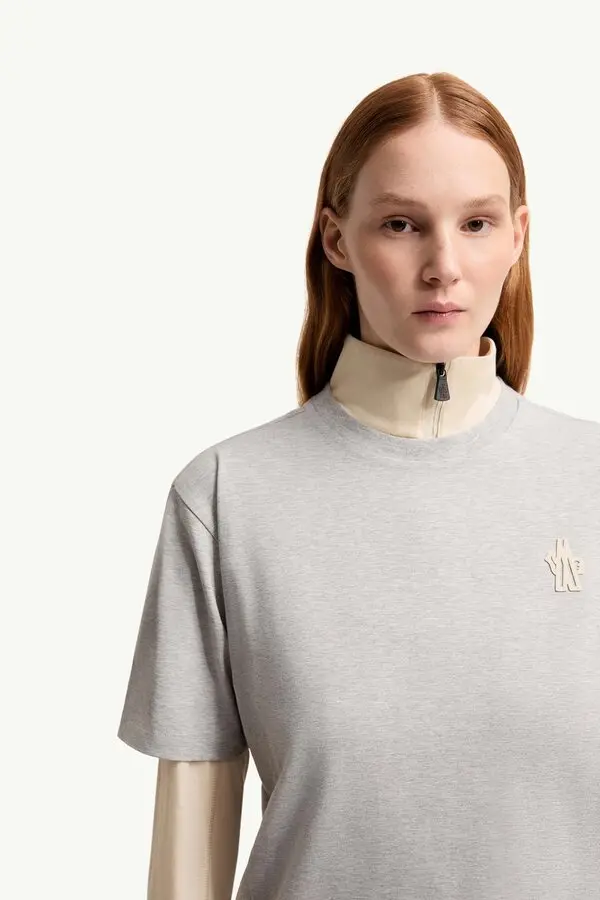 Moncler Logo Patch Cotton Blend T-shirt