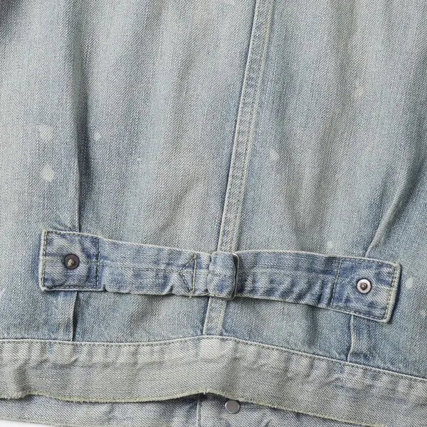 A.PRESSE Effect Pleated Denim Jacket - Bleached