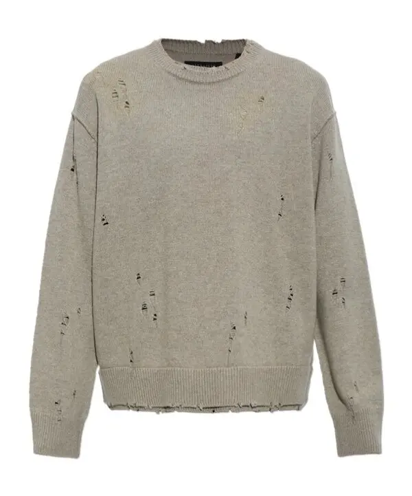 ALLSAINTS Distressed Crew Neck Sweater - Nude