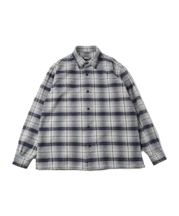 A.PRESSE Checked Long-sleeve Shirt - Navy Blue