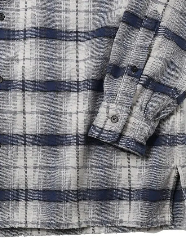 A.PRESSE Checked Long-sleeve Shirt - Navy Blue