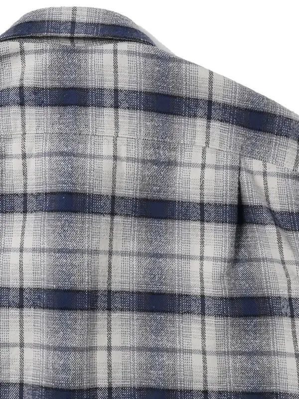 A.PRESSE Checked Long-sleeve Shirt - Navy Blue