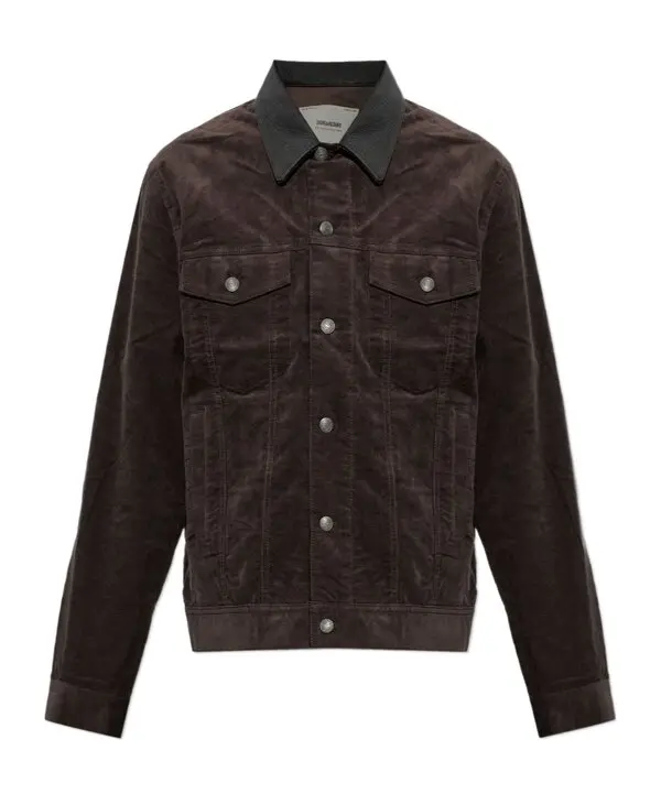 Zadig&Voltaire Voltaire Bases Button-up Velvet Jacket - Brown