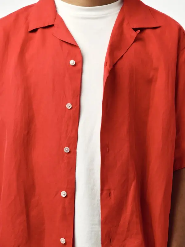 A.PRESSE Retro-style Short-sleeve Open-collar Shirt