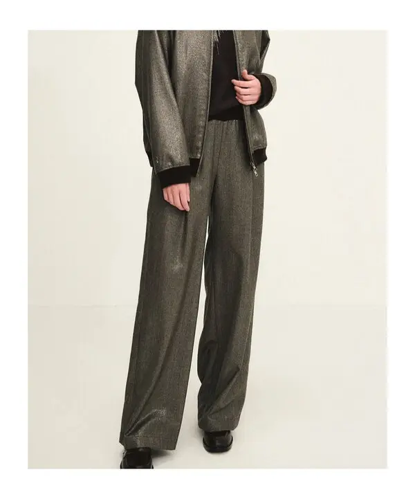 PANICALE Shiny Trousers In Cool Wool