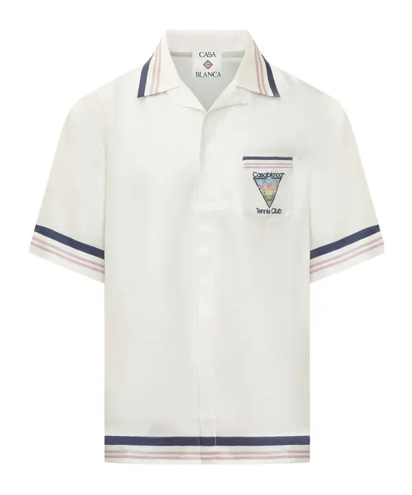 Casablanca Tennis Club Cuban Collar Shirt - No