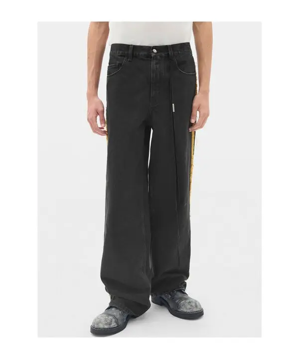 ANN DEMEULEMEESTER Hanno 5 Pockets Straight Leg Loose Trousers With Side Bands