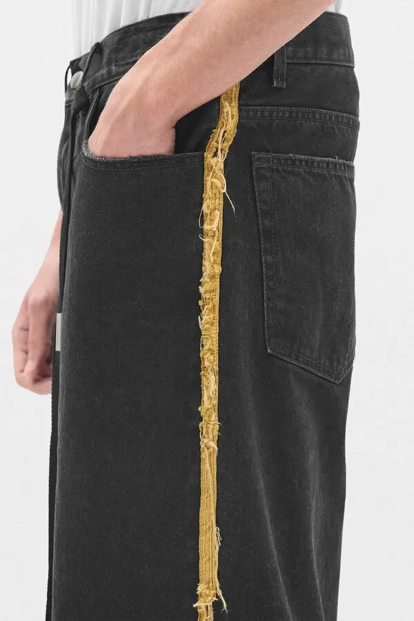 ANN DEMEULEMEESTER Hanno 5 Pockets Straight Leg Loose Trousers With Side Bands