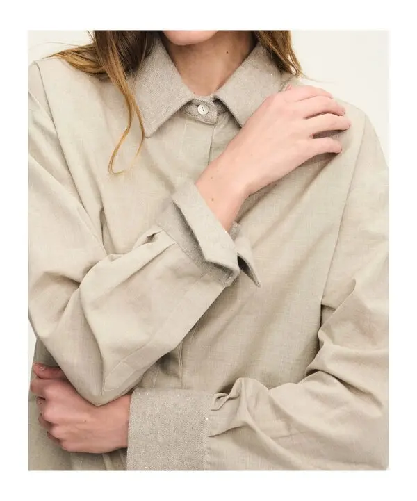 PANICALE Poplin Shirt With Cashmere Details