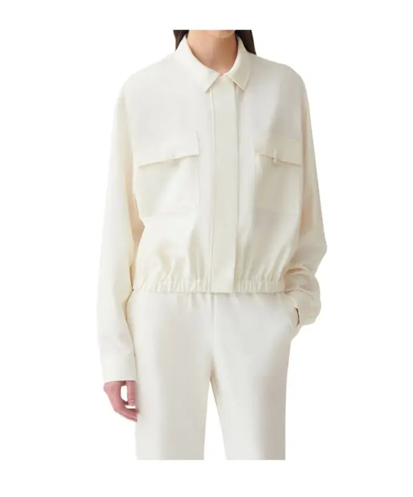 Fabiana Filippi Long-sleeve Casual Jacket With Patch Pockets - White