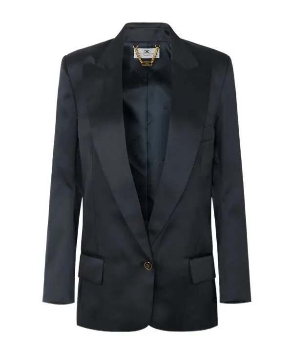 Elisabetta Franchi Satin Single-breasted Blazer