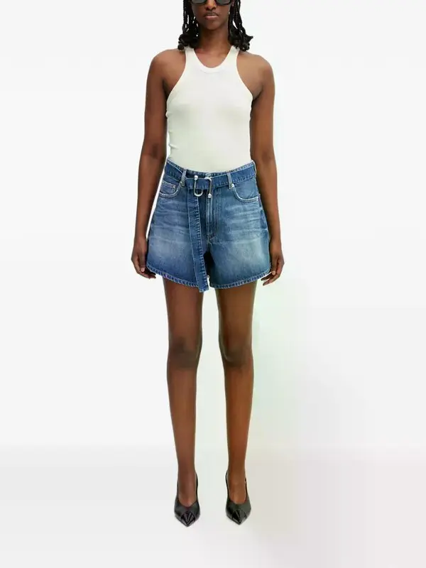 Sportmax Fiesta Belted Faded-effect Shorts