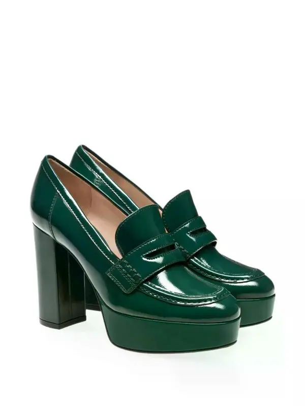 GIANVITO ROSSI Hadden Platform Loafers - Green