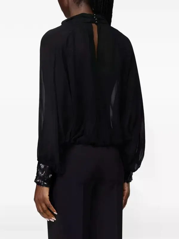 HANITA Sequin-embellished High-neck Top