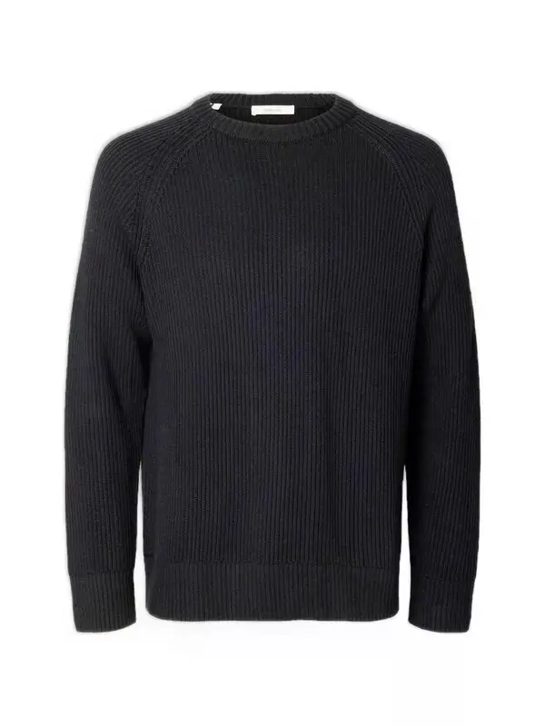SELECTED Ribbed-knit Crew-neck Sweater