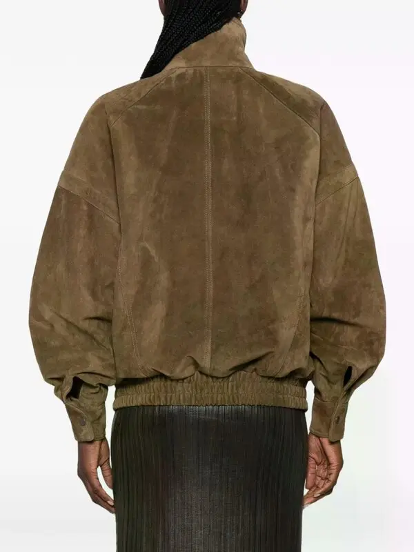 Saint Laurent Suede Double-breasted Jacket - Green