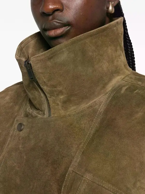 Saint Laurent Suede Double-breasted Jacket - Green