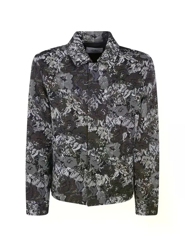 LES DEUX Floral-jacquard Shirt Jacket