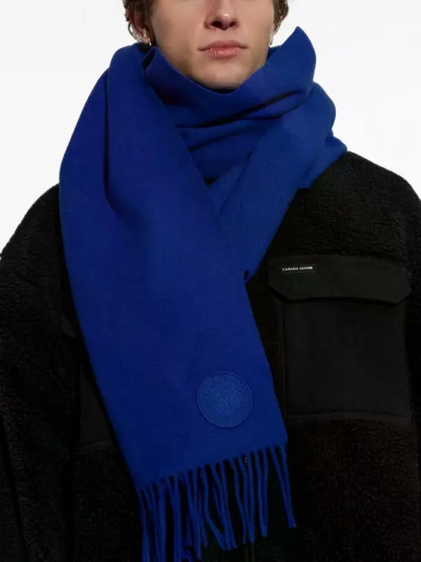 Canada Goose Fringed Logo-patch Scarf