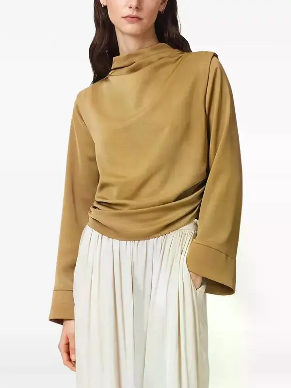 ALLSAINTS Leslie Draped High-neck Blouse - Yellow